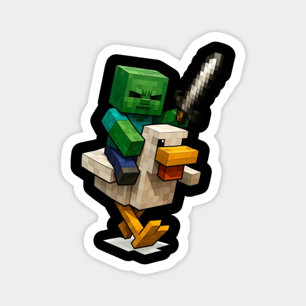 minecraft chicken jockey - Minecraft Chicken Jockey - Magnet | TeePublic