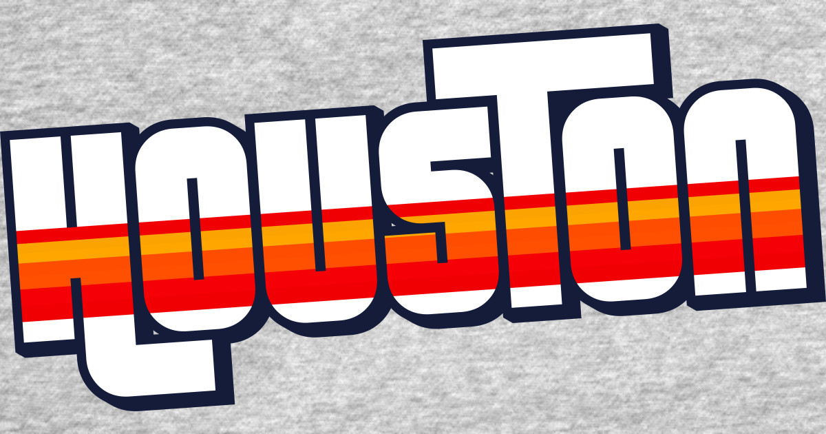 Retro Houston Word Art with Stripes - Houston - T-Shirt | TeePublic