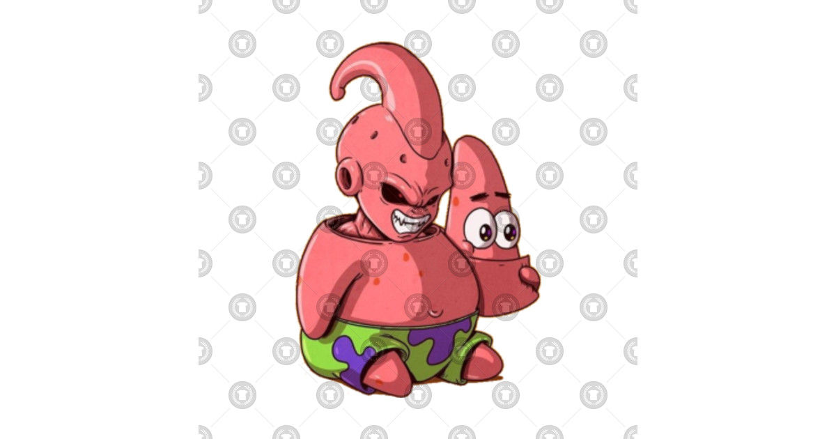 Funny Kid Buu Dressing up as Patrick Star - Kid Buu - Sticker | TeePublic