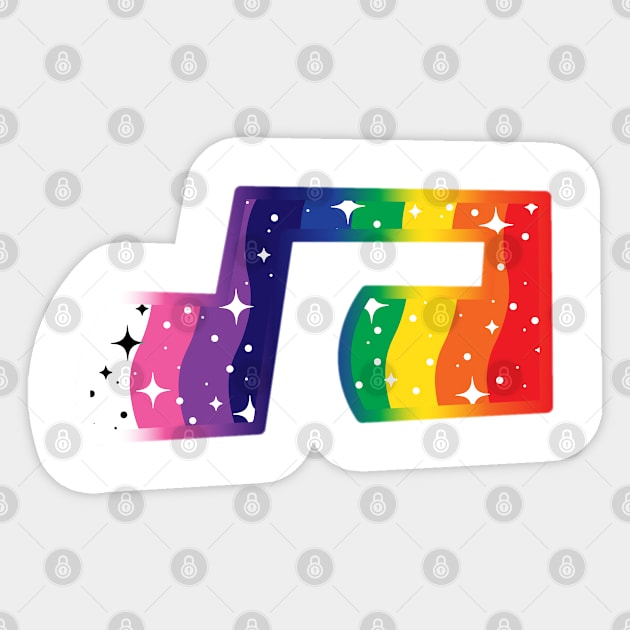 Sparkling Rainbow Music Note (Rainbow Border) - Colorful Music Note ...
