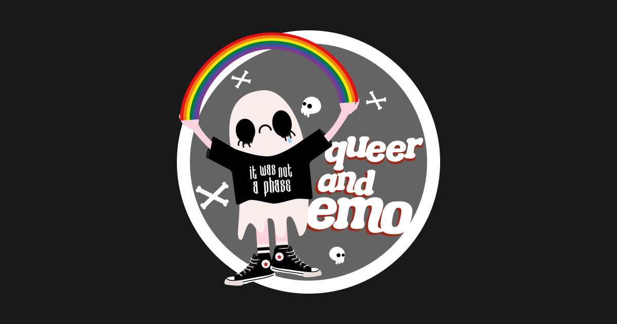 Queer And Emo Badge - Emo And Queer - T-Shirt | TeePublic
