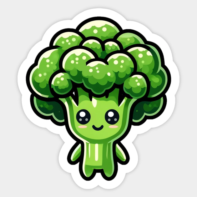 Cute Kawaii Broccoli, Fun Green Veggie Sticker, Vegan Kids - Cute ...