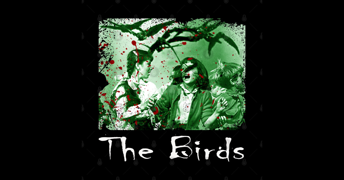 Winged Menace The Birds Feathered Fiends T-Shirt - Birds - Sticker ...