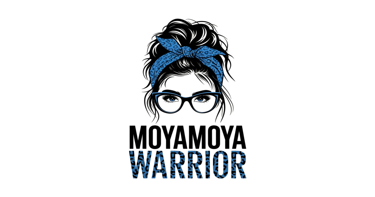 Moyamoya Disease Awareness Messy Bun Blue Ribbon Warrior - Moyamoya ...