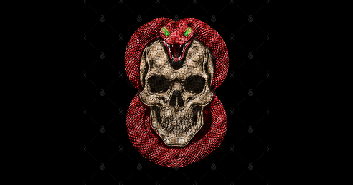 Surreal Gothic Serpent & Skull – Dark Symbolic Art - Surreal Skull And ...