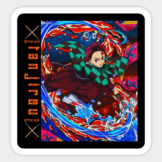 tanjirou kimetsu no yaiba - Tanjiro Kamado Art - Sticker | TeePublic