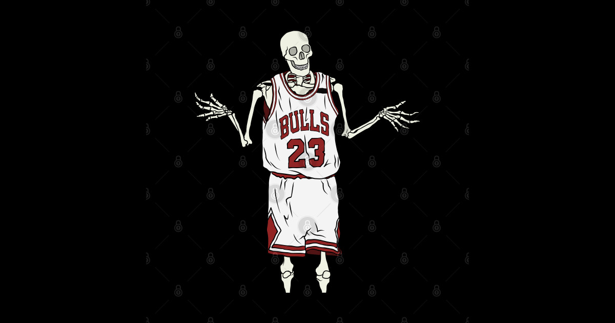 Skeleton Michael Jordan Shrug - Michael Jordan - Sticker | TeePublic