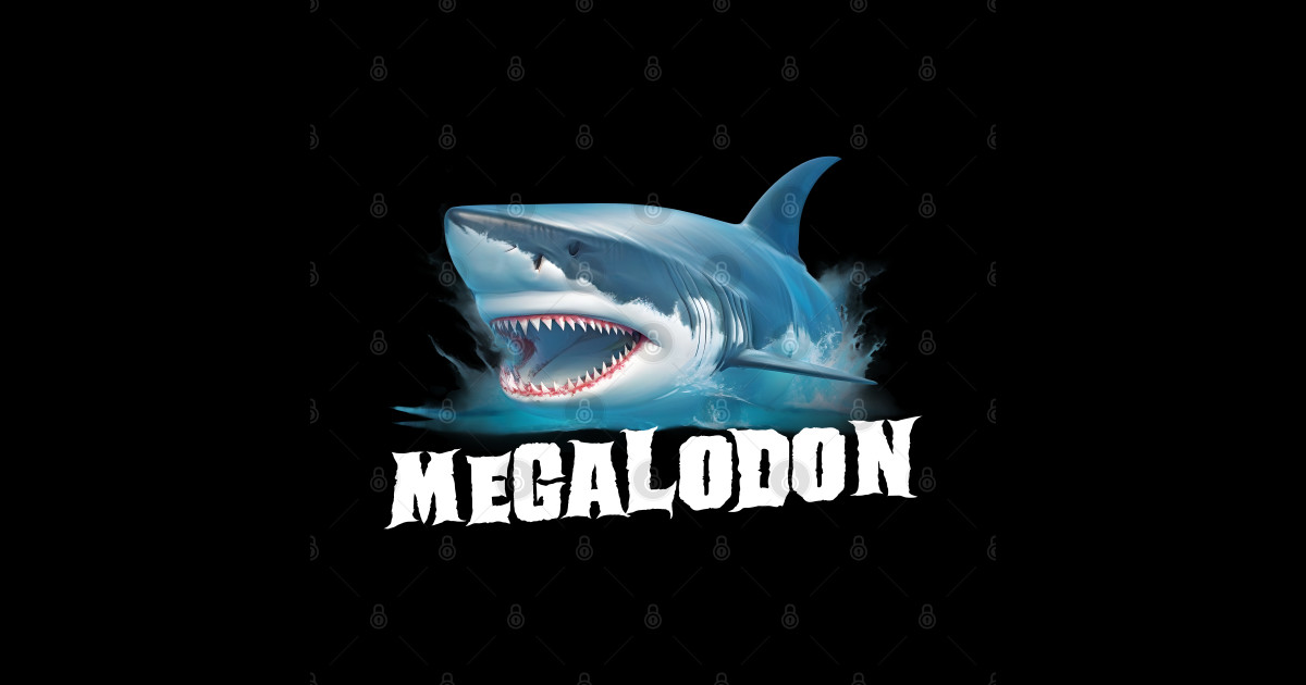 Great White Megalodon Design - Megalodon Shark - Sticker | TeePublic