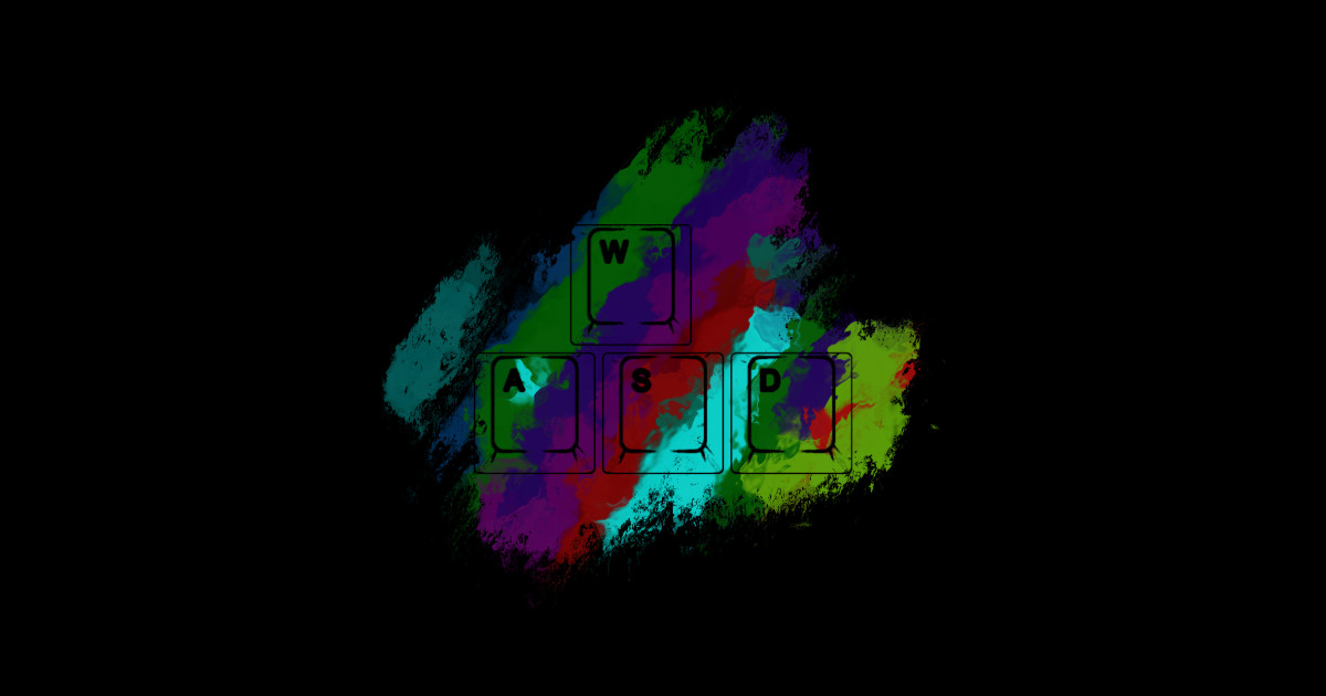 WASD - Paint Splashes - Sticker | TeePublic