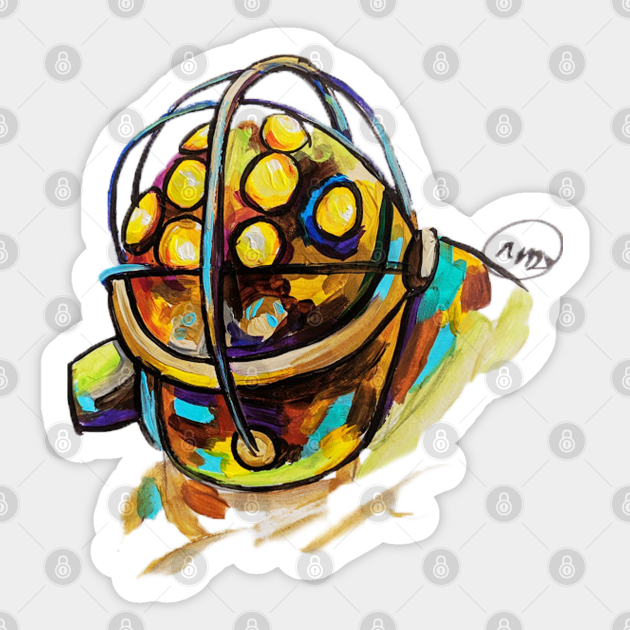 Bioshock Big Daddy - Bioshock - Sticker | TeePublic