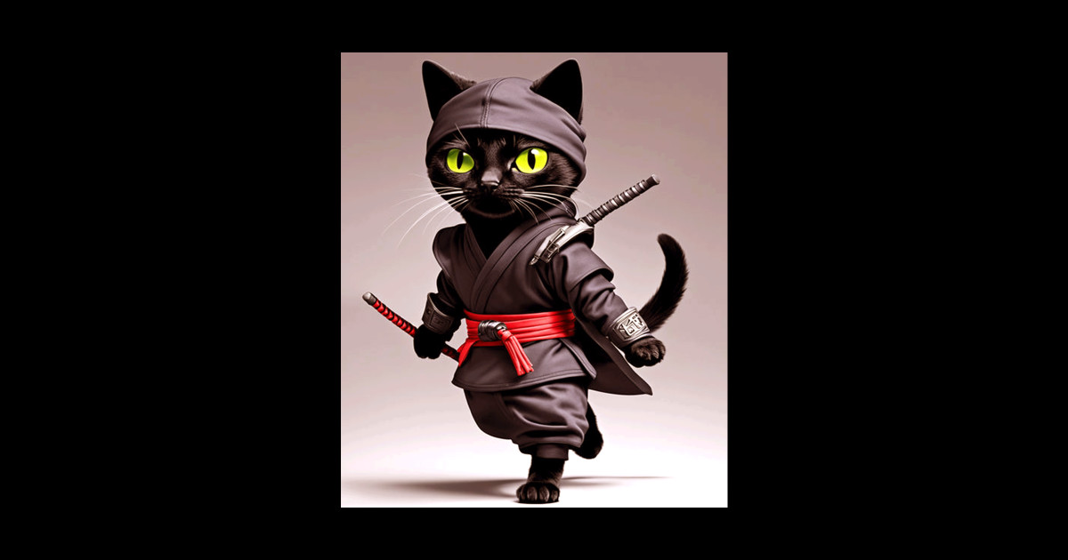 Stealth Ninja Cat, Graphic Design With Animals - Animals Cat Custom ...