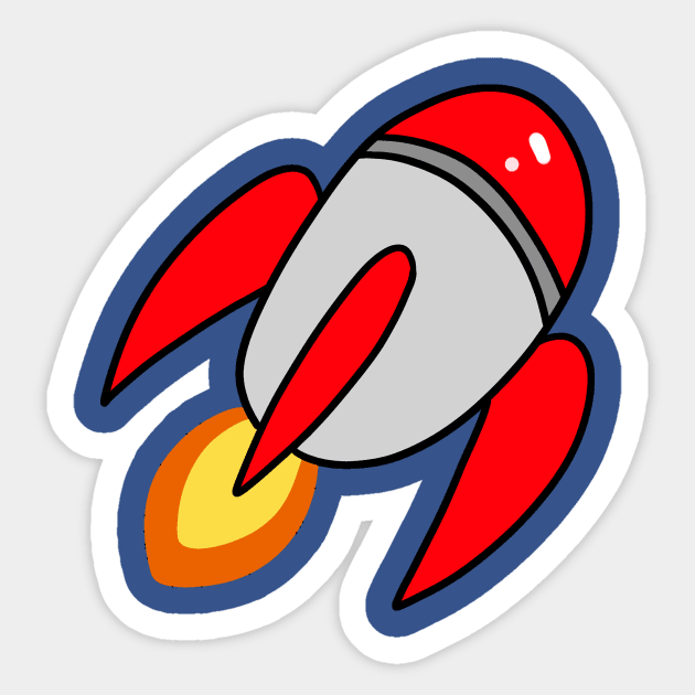 Chubby Rocket Ship - Rocket Ship - Sticker | TeePublic