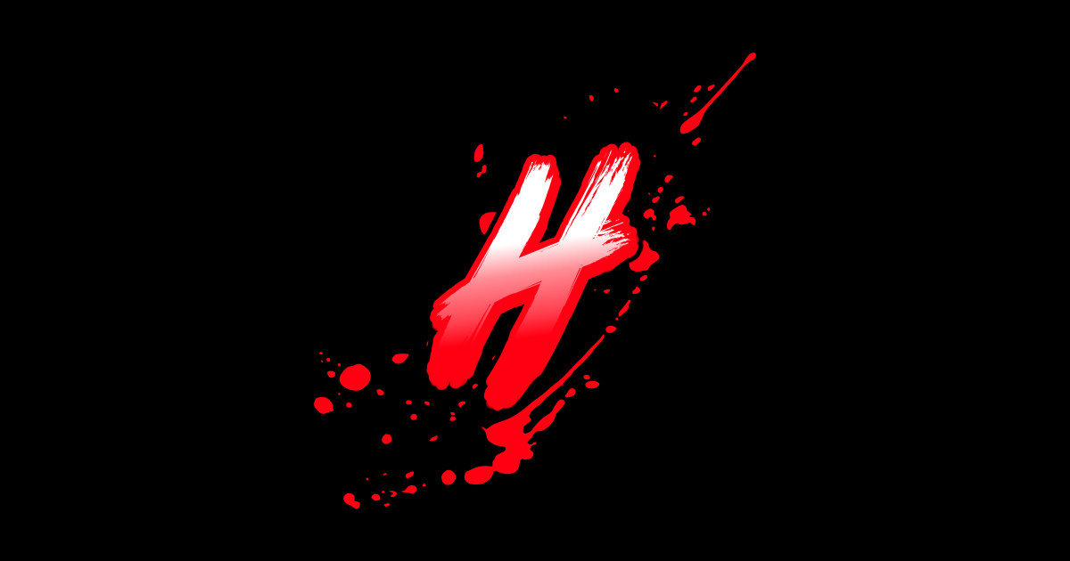 bloody letter H - Letter H - Sticker | TeePublic