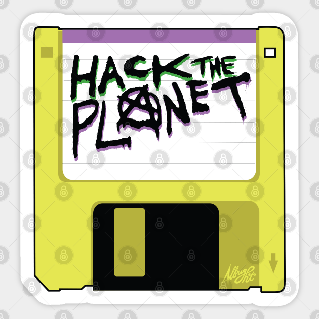 Hack The Planet!! - Hackers Hack The Planet Floppy Disk - Sticker ...