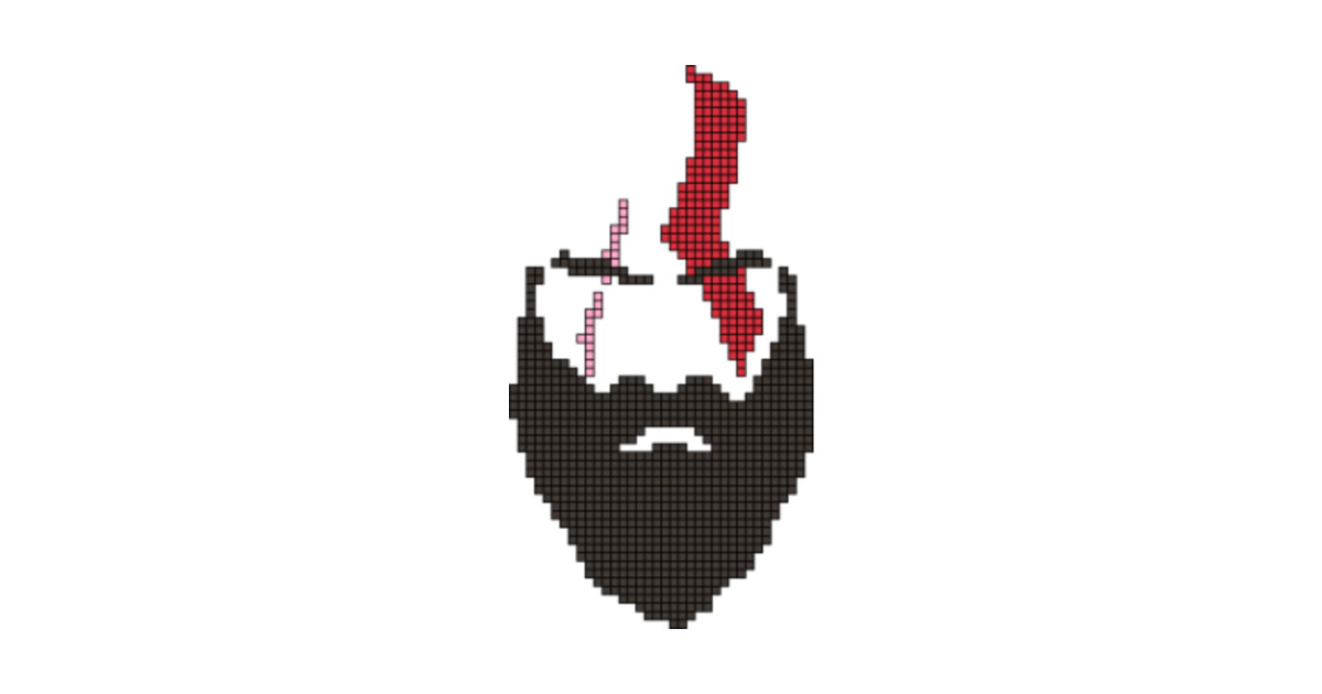 God of War - Kratos face (Pixelated) - God Of War - T-Shirt | TeePublic
