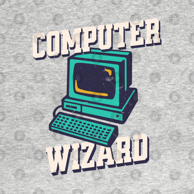 Computer Wizard - Vintage - Computer Nerd - T-Shirt | TeePublic
