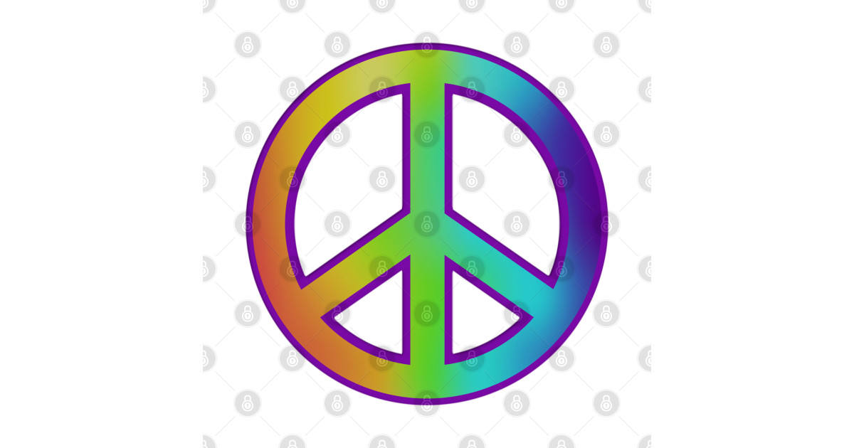 60's Peace Sign, Tie Dye, Colorful, Trippy Design for the Hippie ...