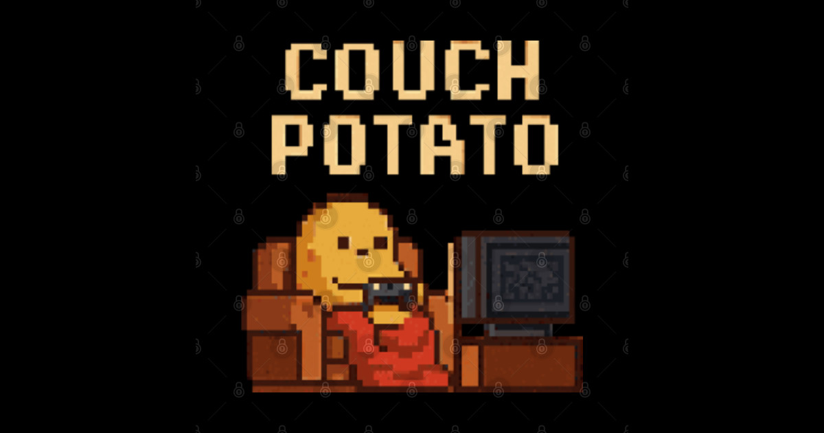 Pixel Art Couch Potato - Gamer Design - Pixel Art Couch Potato ...