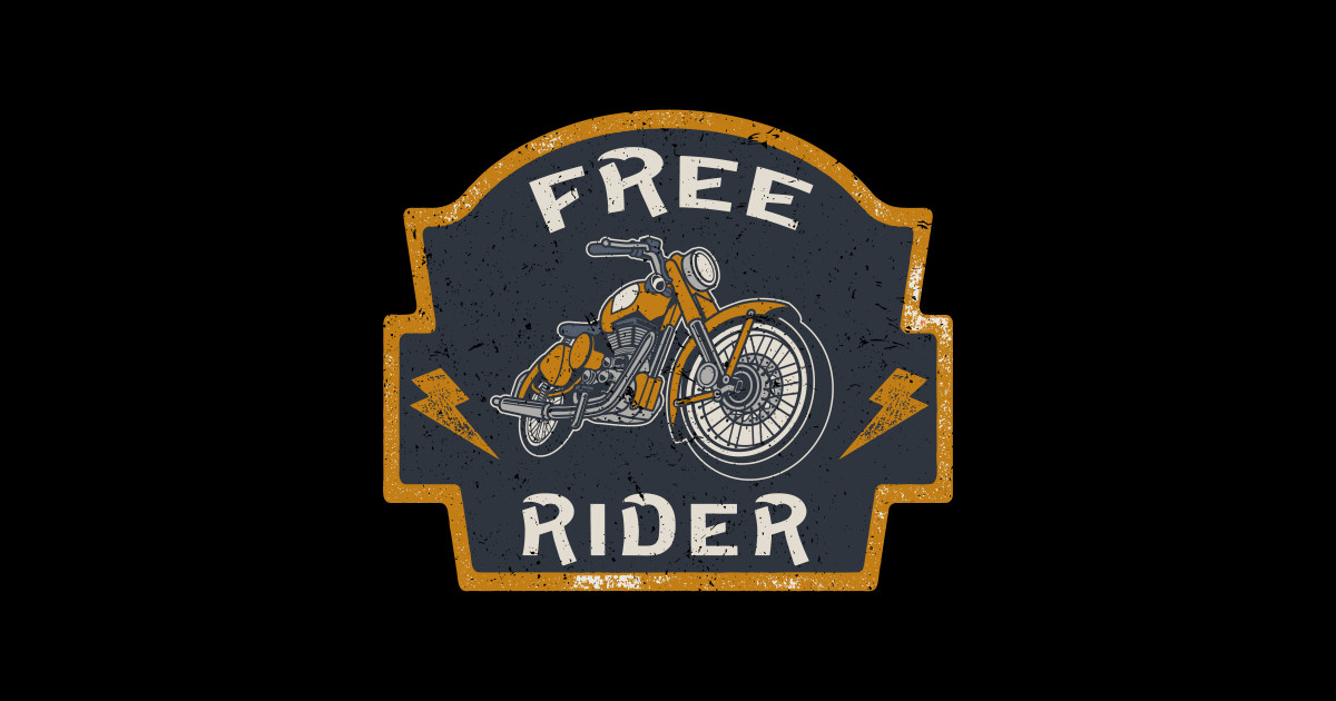 Free Rider Motorcycle Biker Vintage - Petrol - Sticker | TeePublic