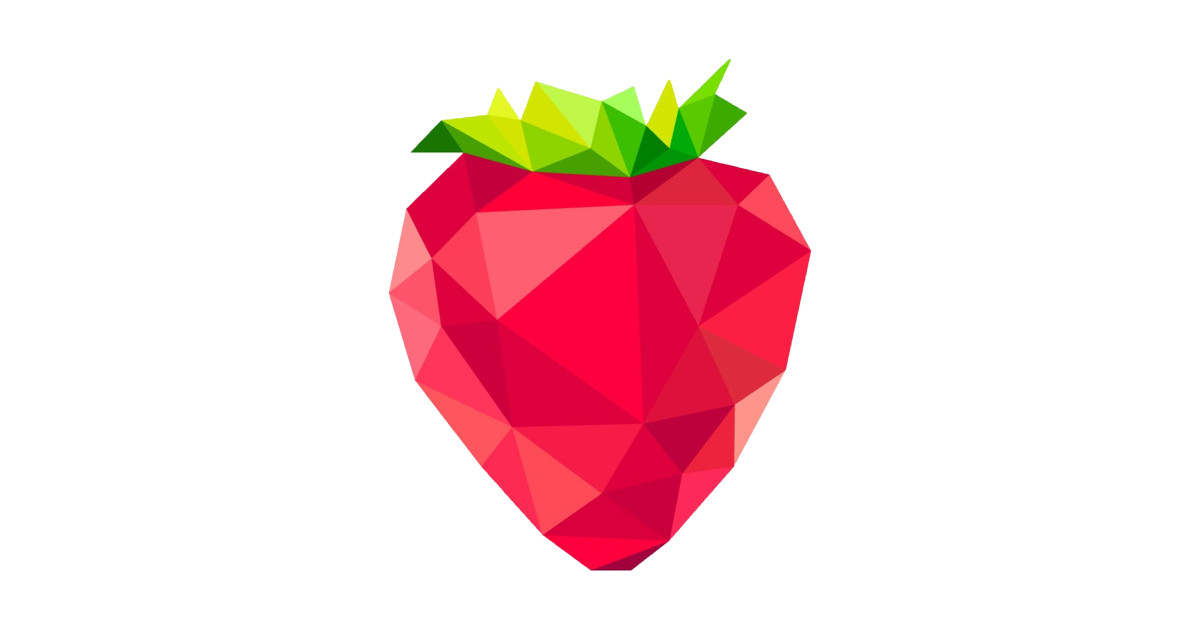 MINIMALISTIC POLYGON STRAWBERRY - Geometric - Sticker | TeePublic