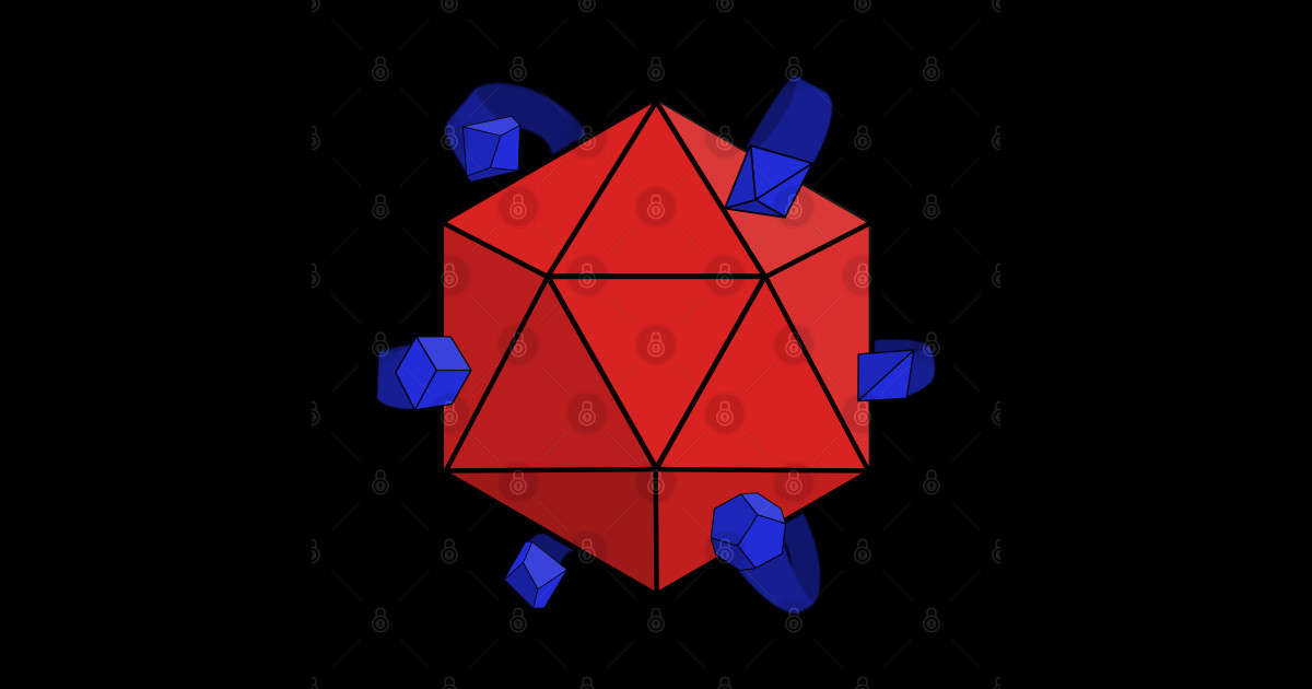 Dice Atom ( Red / Blue ) ( Dungeons and Dragons / DnD Inspired ...