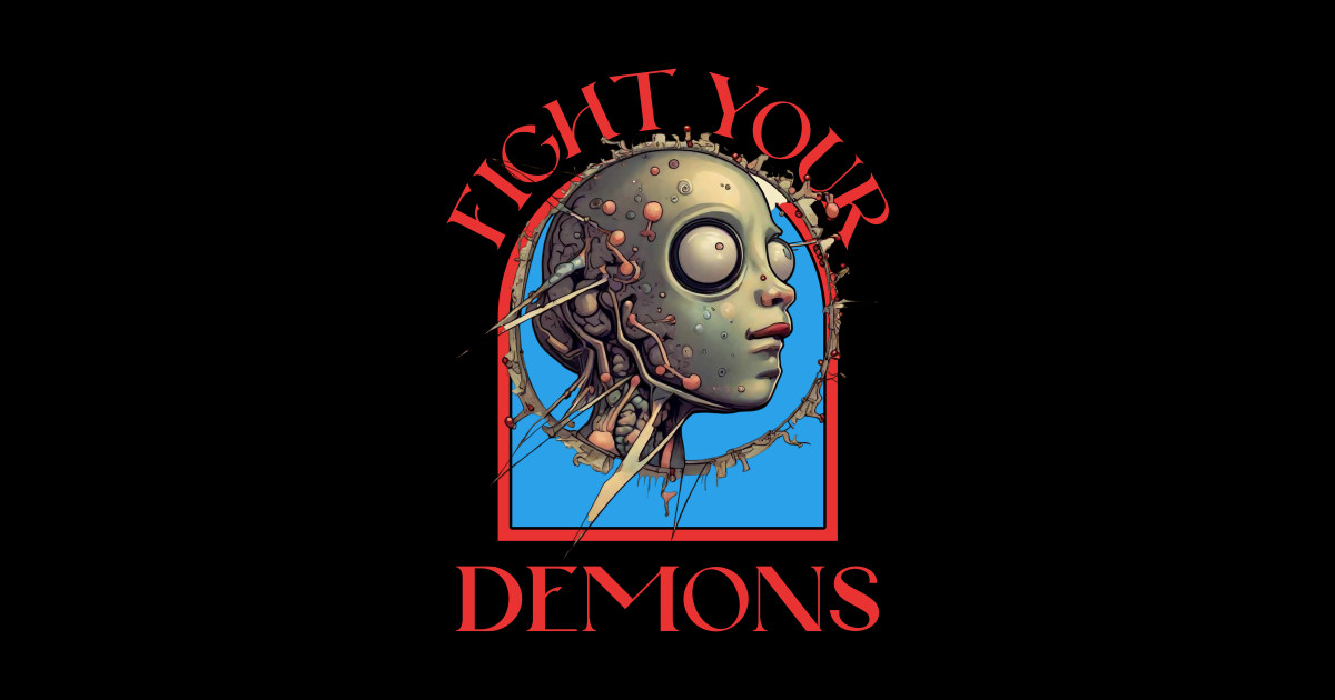 FIGHT YOUR DEMONS - Demon - Sticker | TeePublic