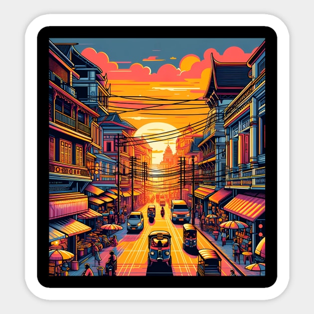Sunset in Asia - Sunset - Sticker | TeePublic
