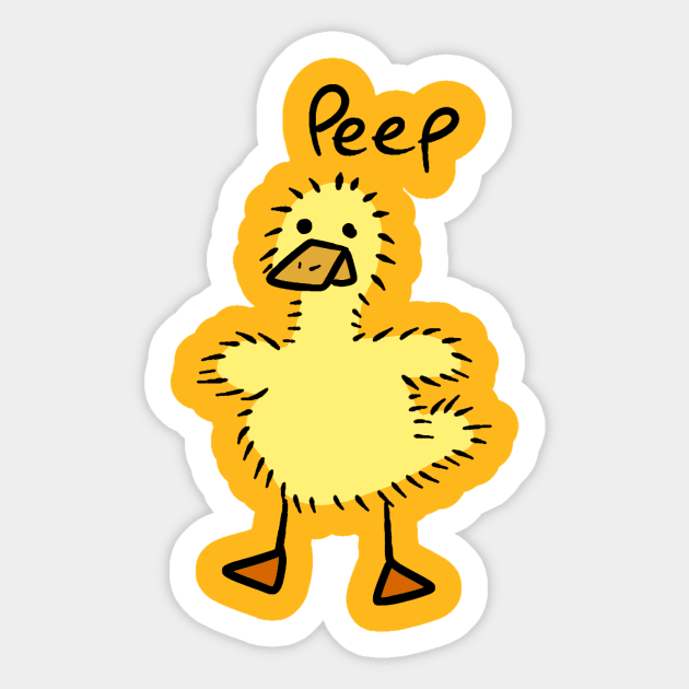 Peep Fuzzy Duckling - Baby Duckling - Sticker | TeePublic