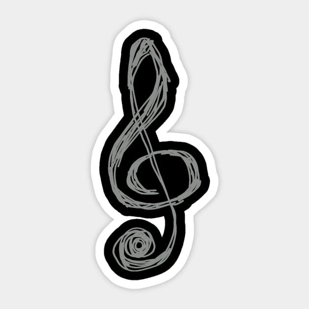 Treble Clef Musical Note Design - Music - Sticker | TeePublic