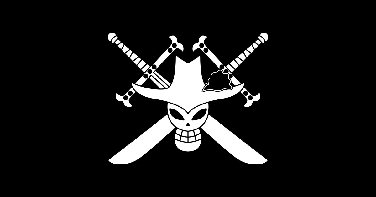 Mihawk Jolly Roger - One Piece - Sticker | TeePublic