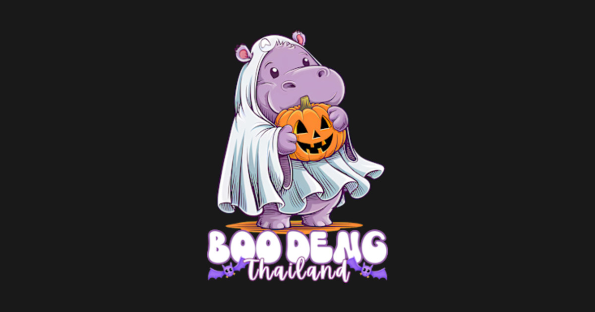 Halloween Moo Deng Baby Hippo Boo Deng - Boo Deng - T-Shirt | TeePublic