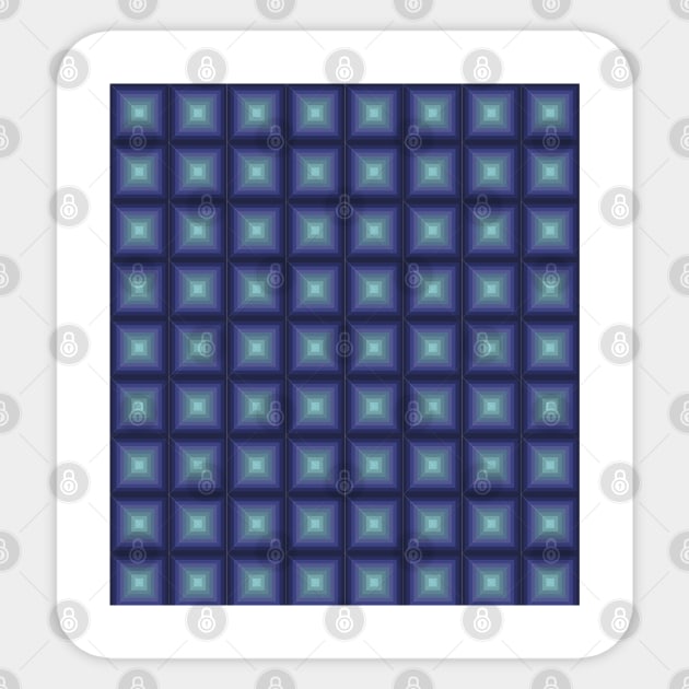 Blue Gradient Squares Pattern - Blue 3d Squares - Sticker | TeePublic