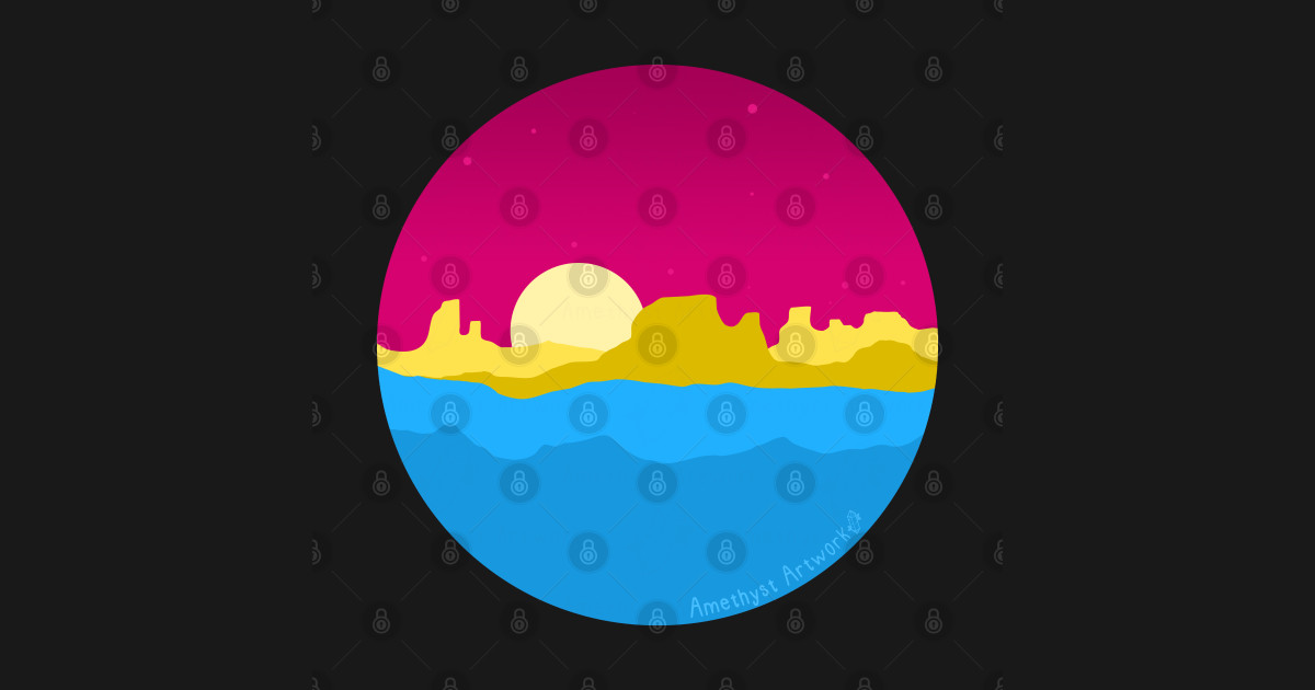 Subtle Pansexual Pride Flag Desert Landscape - Pansexual Pride - T ...