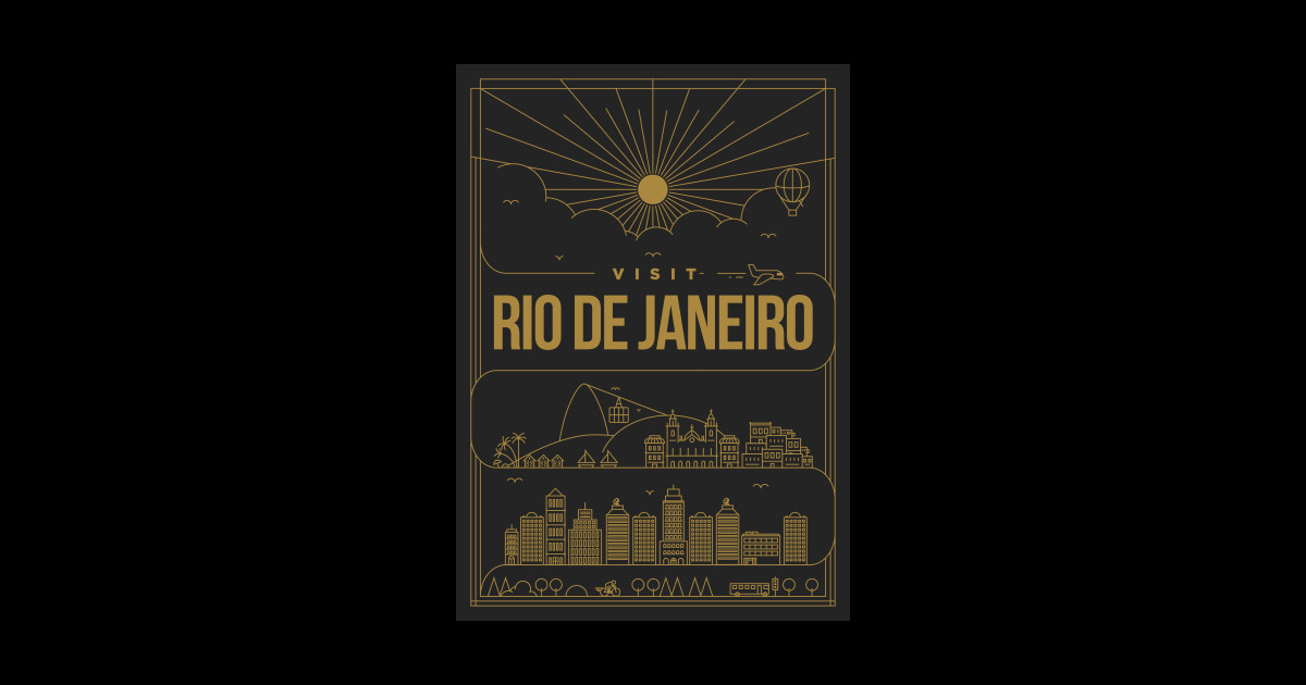 Rio de Janeiro Minimal Lineal Poster - Rio De Janeiro - Sticker | TeePublic
