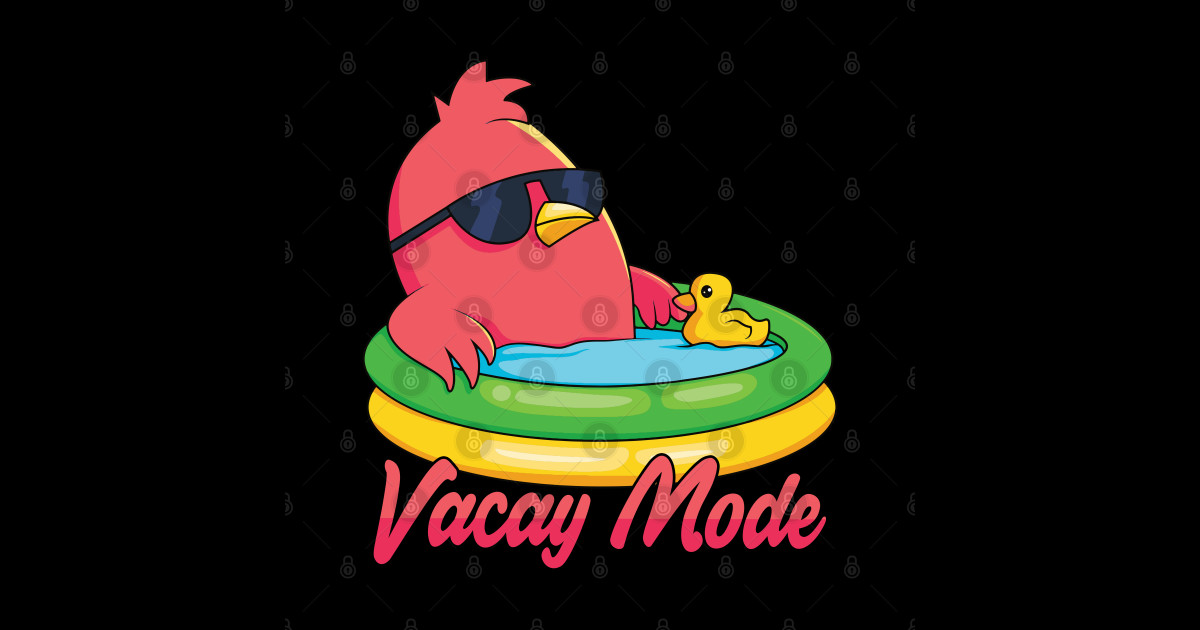 Vacay Mode Funny Bird Cartoon - Vacay Mode - Magnet | TeePublic