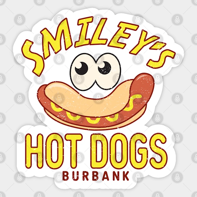 Smiley Hot Dog by Buck Tee - Hot Dog - Sticker | TeePublic