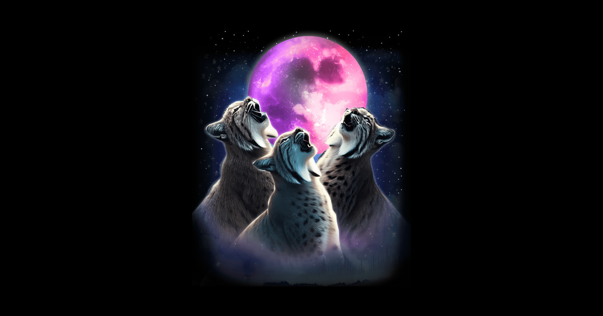 3 Bobcat Howling At The Moon Bobcat Lynx Wild Cat - Funny Wild Cat ...