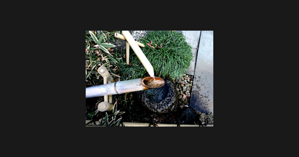 Photo of Deer Scarer in a Japanese Garden - Shishi Odoshi - T-Shirt ...