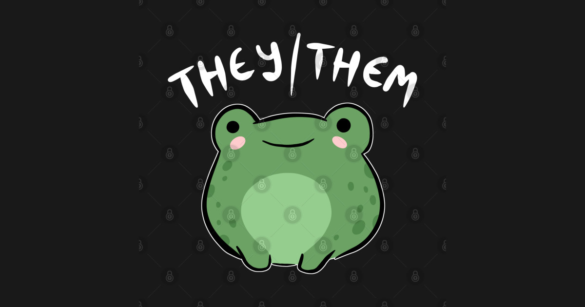 They/Them Pronoun Frog: Kawaii Queer Aesthetic Celebration of Nonbinary ...