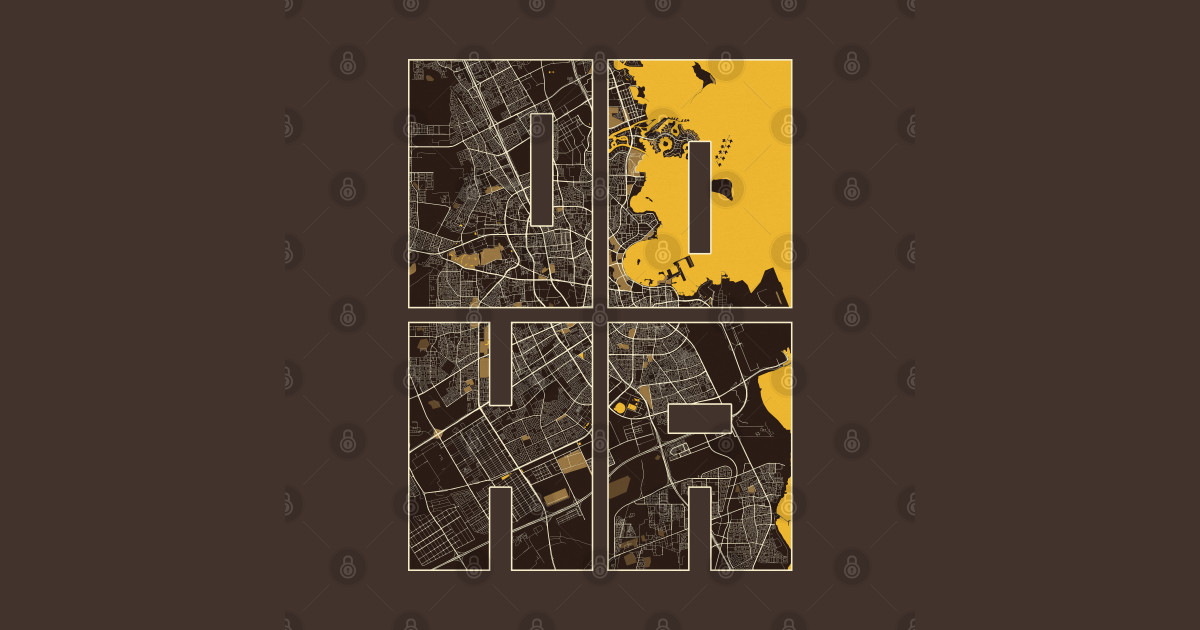 Doha, Qatar City Map Typography - Pastel - Doha - T-Shirt | TeePublic