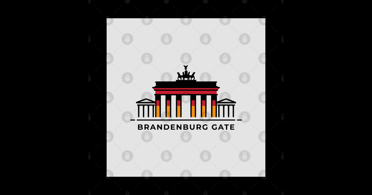 Brandenburg Gate Vector Graphic Design Art with German Flag ...