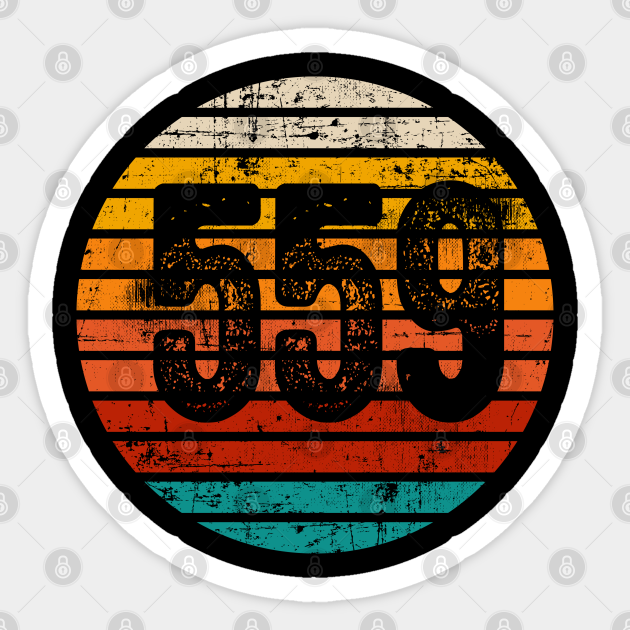 Distressed Vintage Sunset 559 Area Code - 559 Area Code - Sticker ...