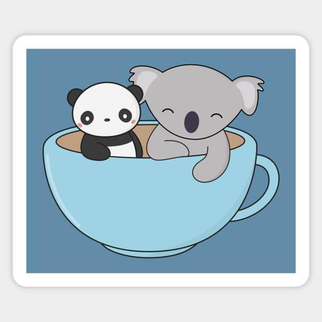 Kawaii Cute Koala and Panda - Koala - Sticker | TeePublic
