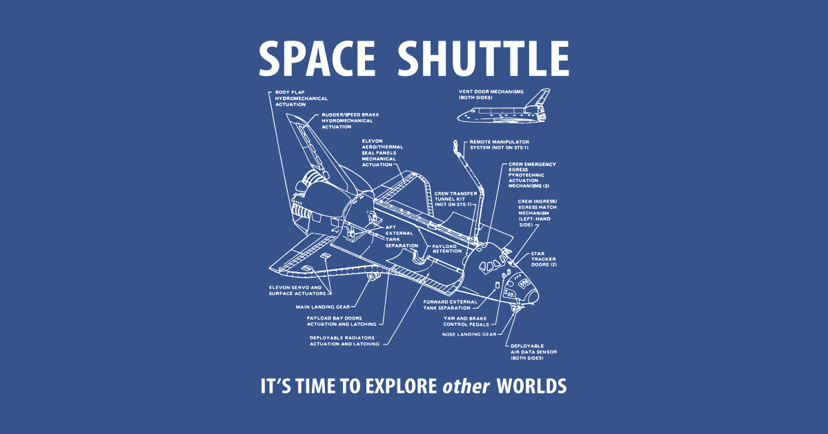 Space Shuttle Retro Graphic Schematic Layout - Space Shuttle Model - T ...