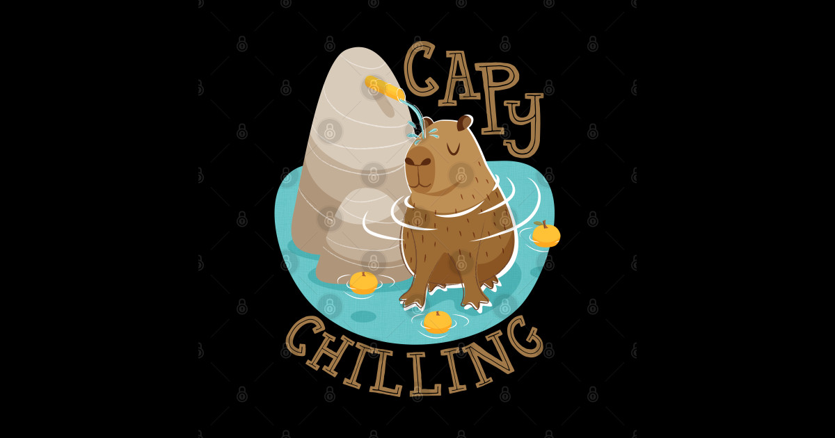 Capy Chilling - Capybara Chill - Sticker | TeePublic
