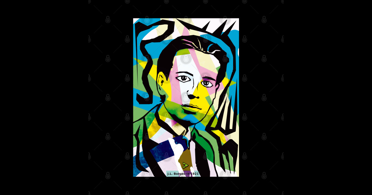 A Portrait of Young Jorge Luis Borges - Jorge Luis Borges - Sticker ...