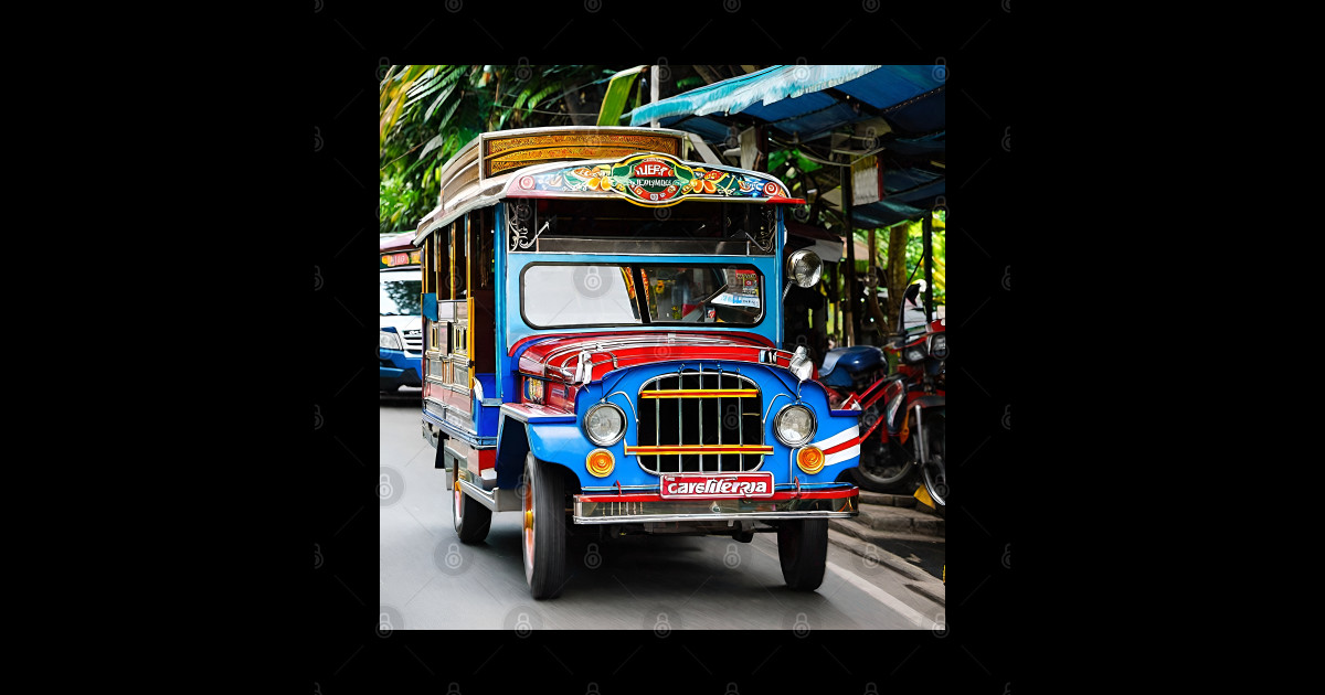 Jeepney in The Philippines - Philippines - Sticker | TeePublic