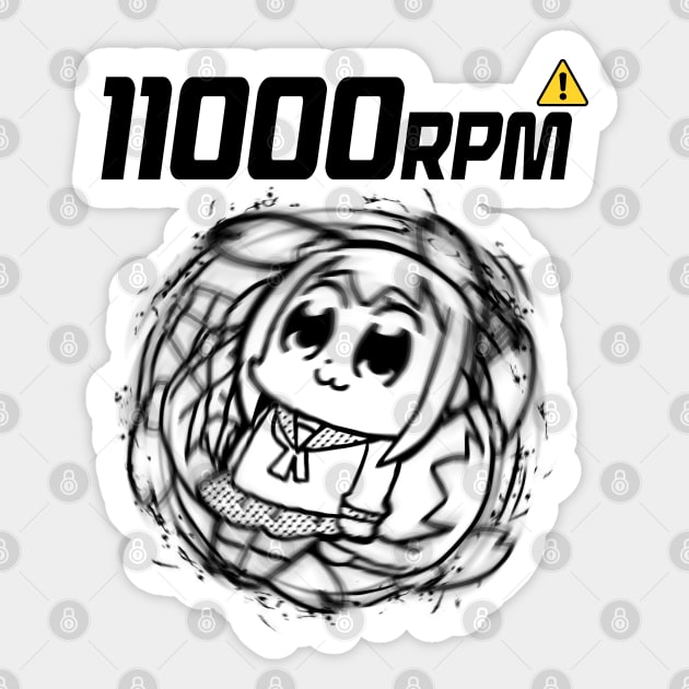 Pop Team Epic - 11000 RPM - Pop Team Epic - Sticker | TeePublic