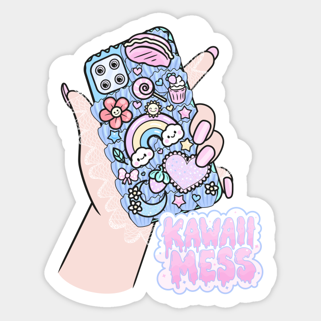 Kawaii Mess - Decoden - Sticker | TeePublic