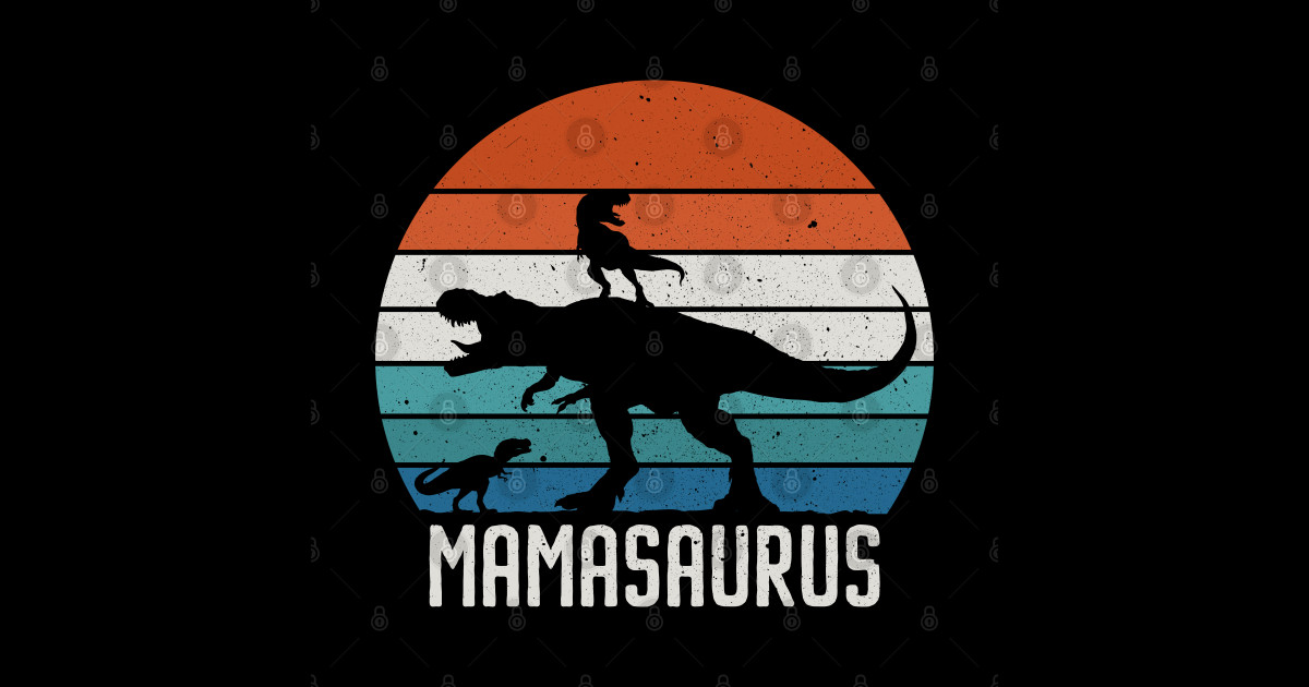Mamasaurus - Mommy Dinosaurs Mom Two kids Gift - Mamasaurus - Sticker ...